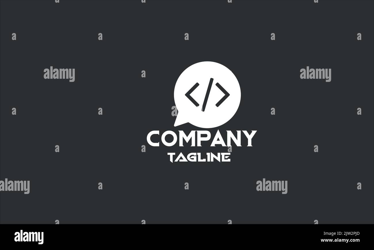 Minimal Coder Logo Template Stock Vector Image And Art Alamy