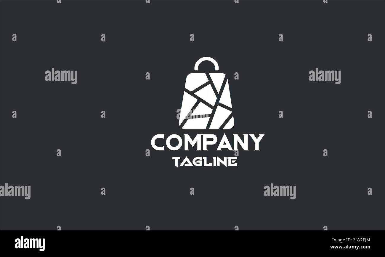 minimal shopping bag logo template Stock Vector Image & Art - Alamy