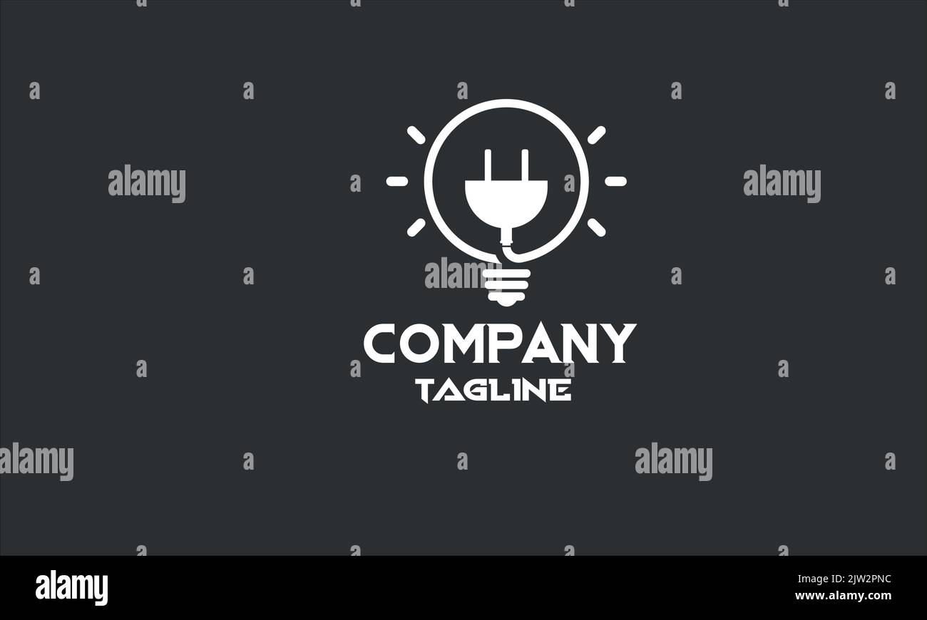 minimal bulb electrician logo template Stock Vector Image & Art - Alamy