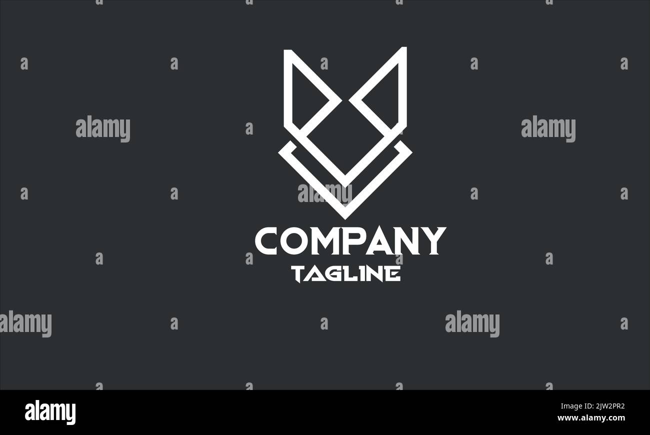 minimal fox logo template Stock Vector Image & Art - Alamy