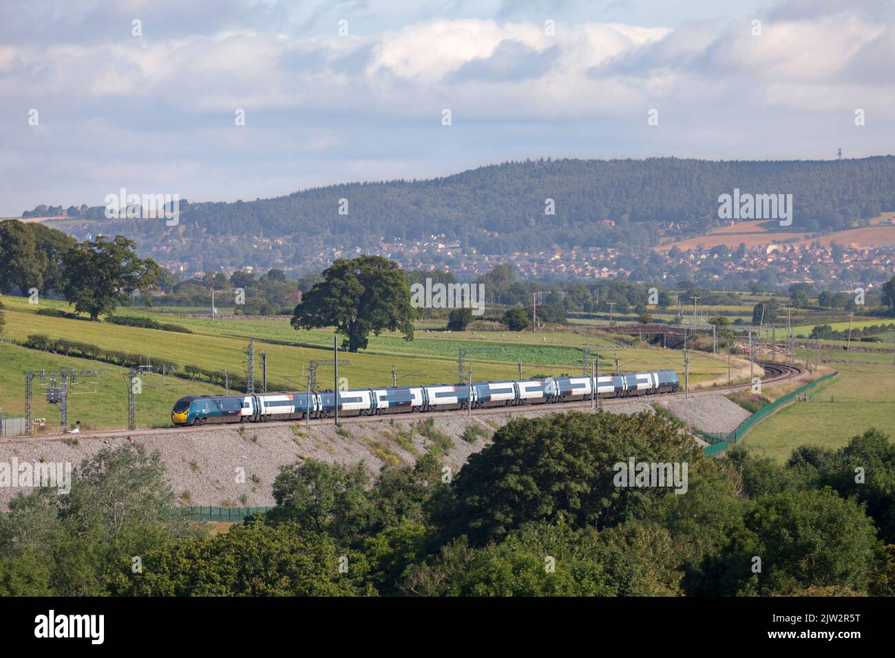 Avanti West coast class 390 pendolino electric high speed train passing ...