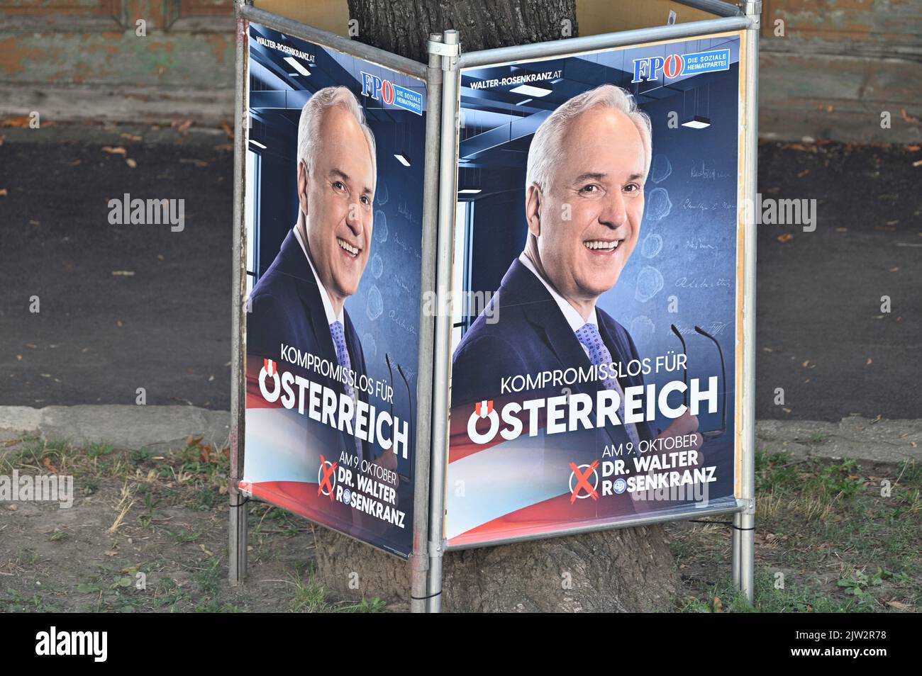 Vienna, Austria. 3rd Sep, 2022. Poster campaign for the federal ...