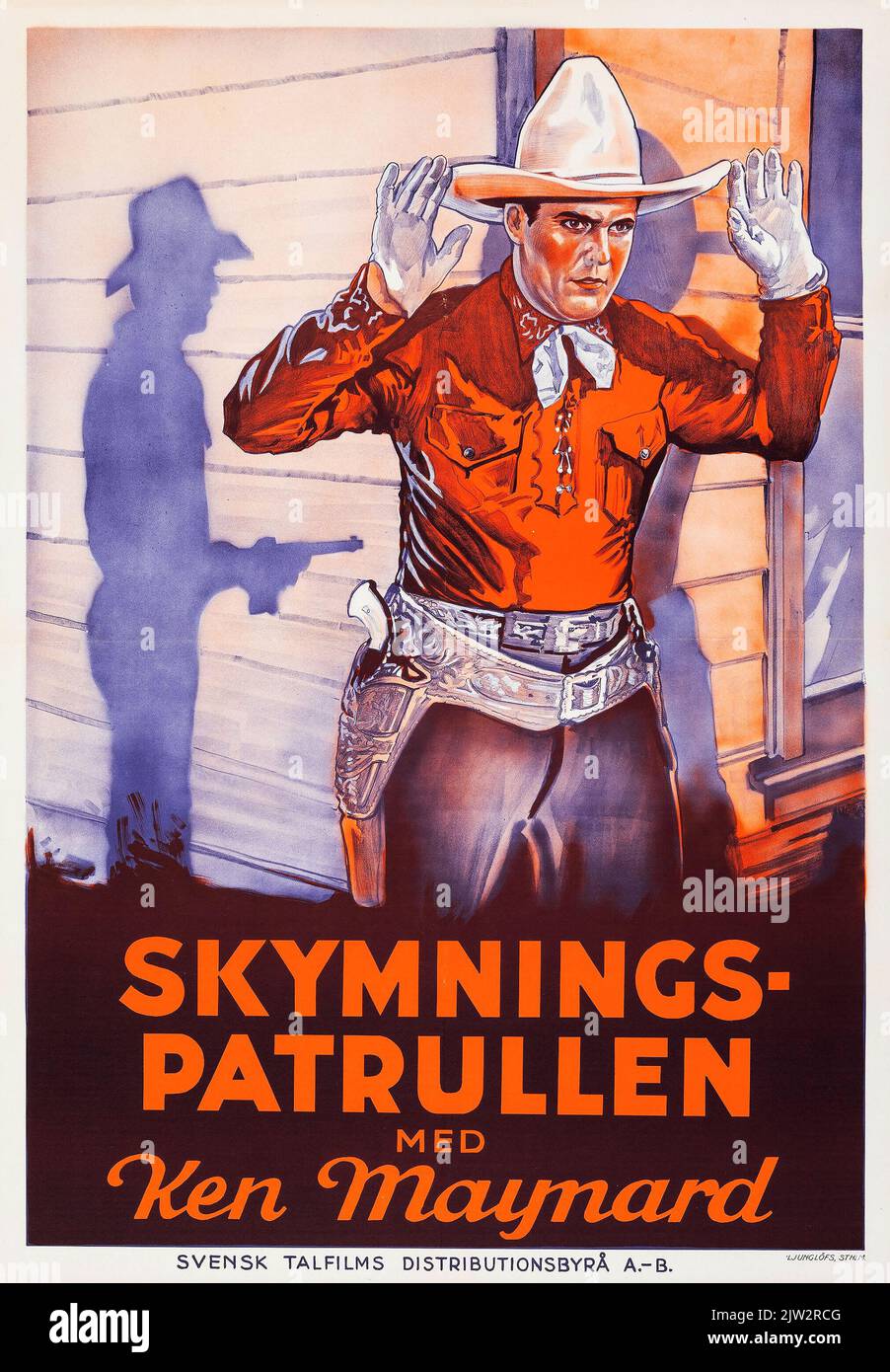 Vintage western film poster - Sunset Trail (Svensk Talfilms, 1938 ... Vintage western film poster - Sunset Trail (Svensk Talfilms, 1938 ...