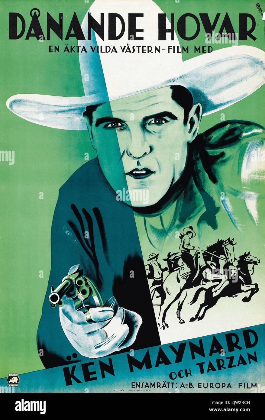 Vintage western movie poster - Ken Maynard - Trail Drive - Dånande ...