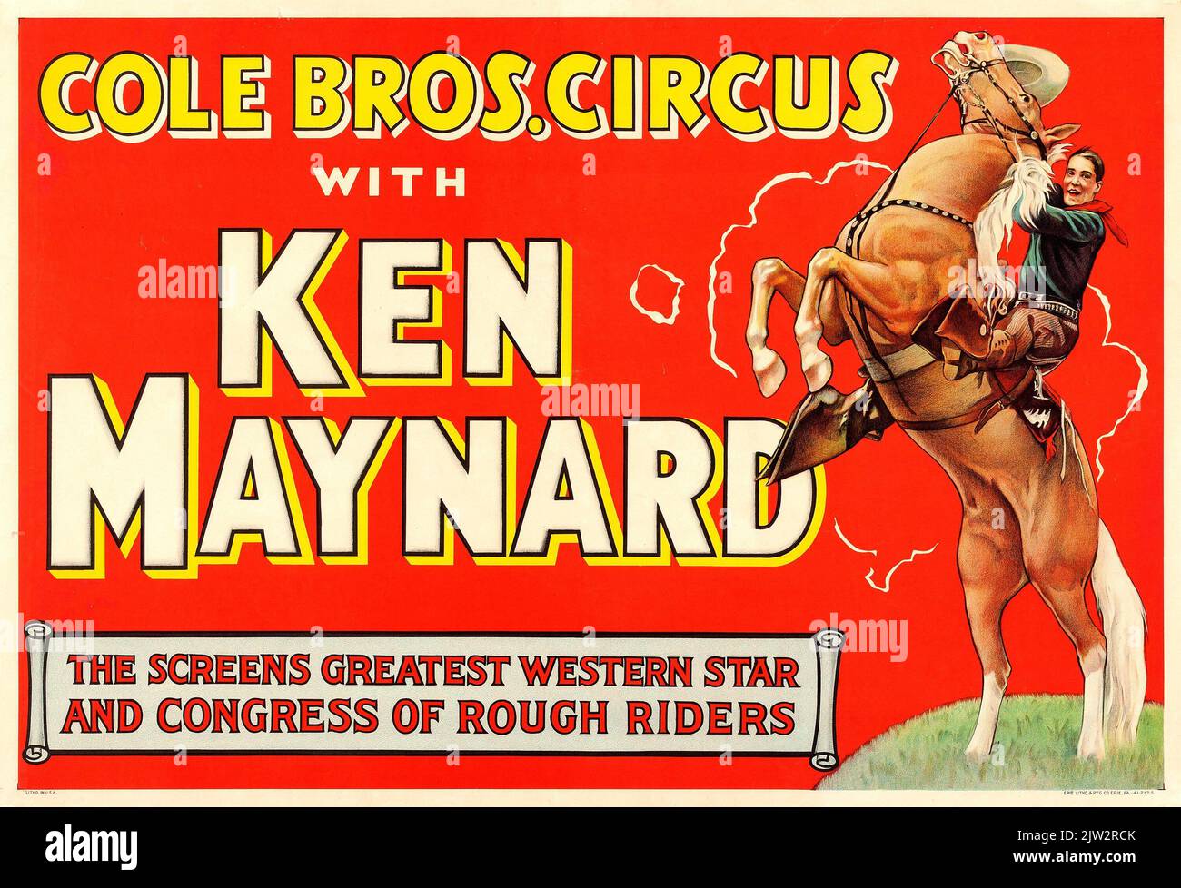 Western Star Ken Maynard Circus Poster (Cole Brothers, 1930s) vintage ...