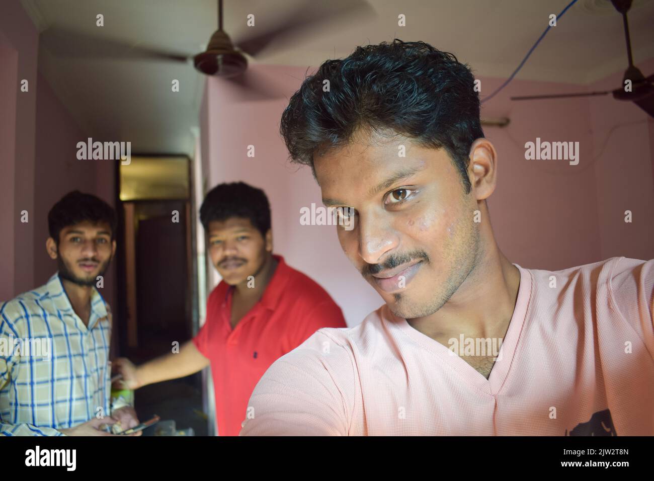 Group of three Indian men who are friends posing for photo Stock Photo ...