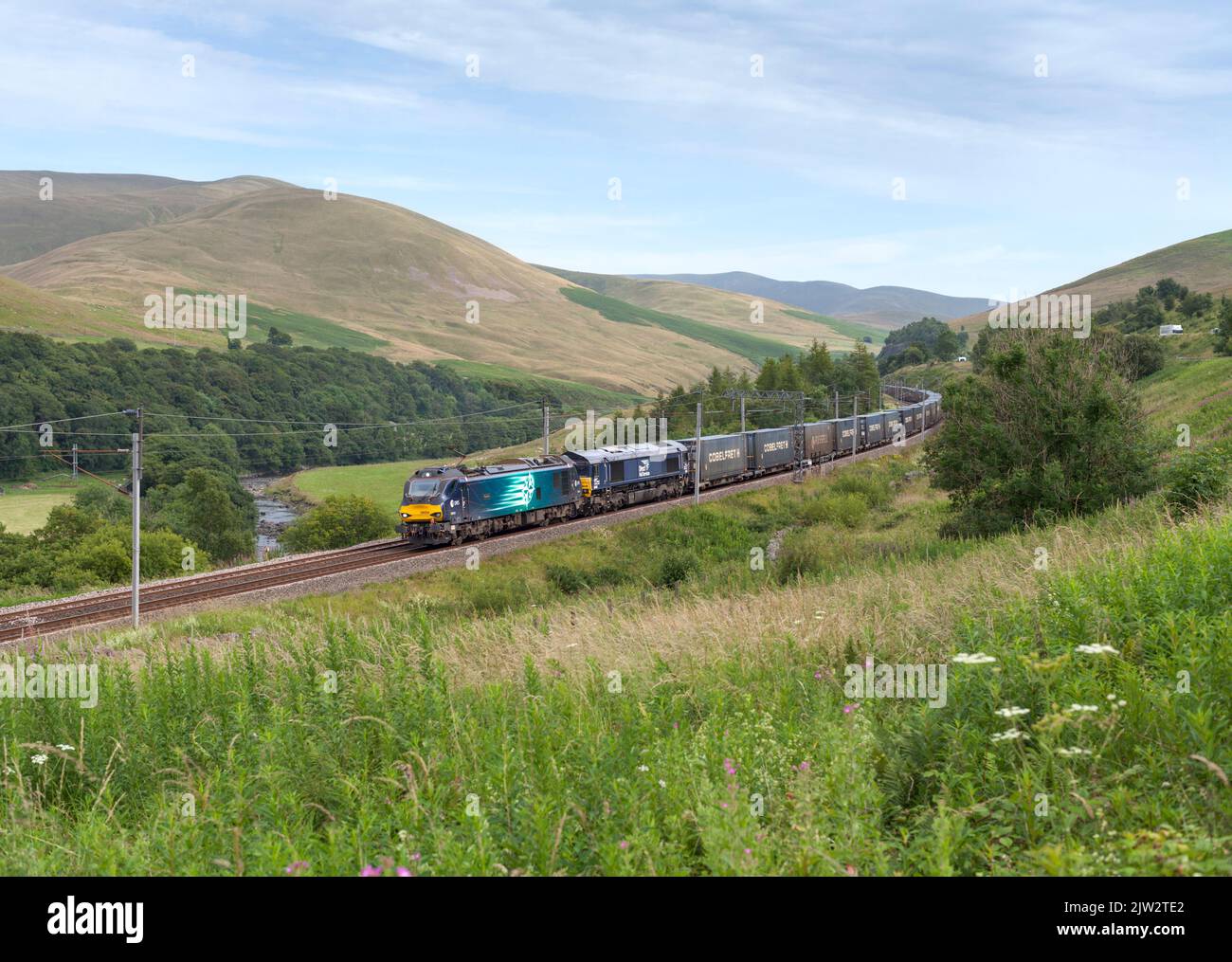 Direct Rail Srvices class 88 locomotive 88004 hauling a intermodal ...