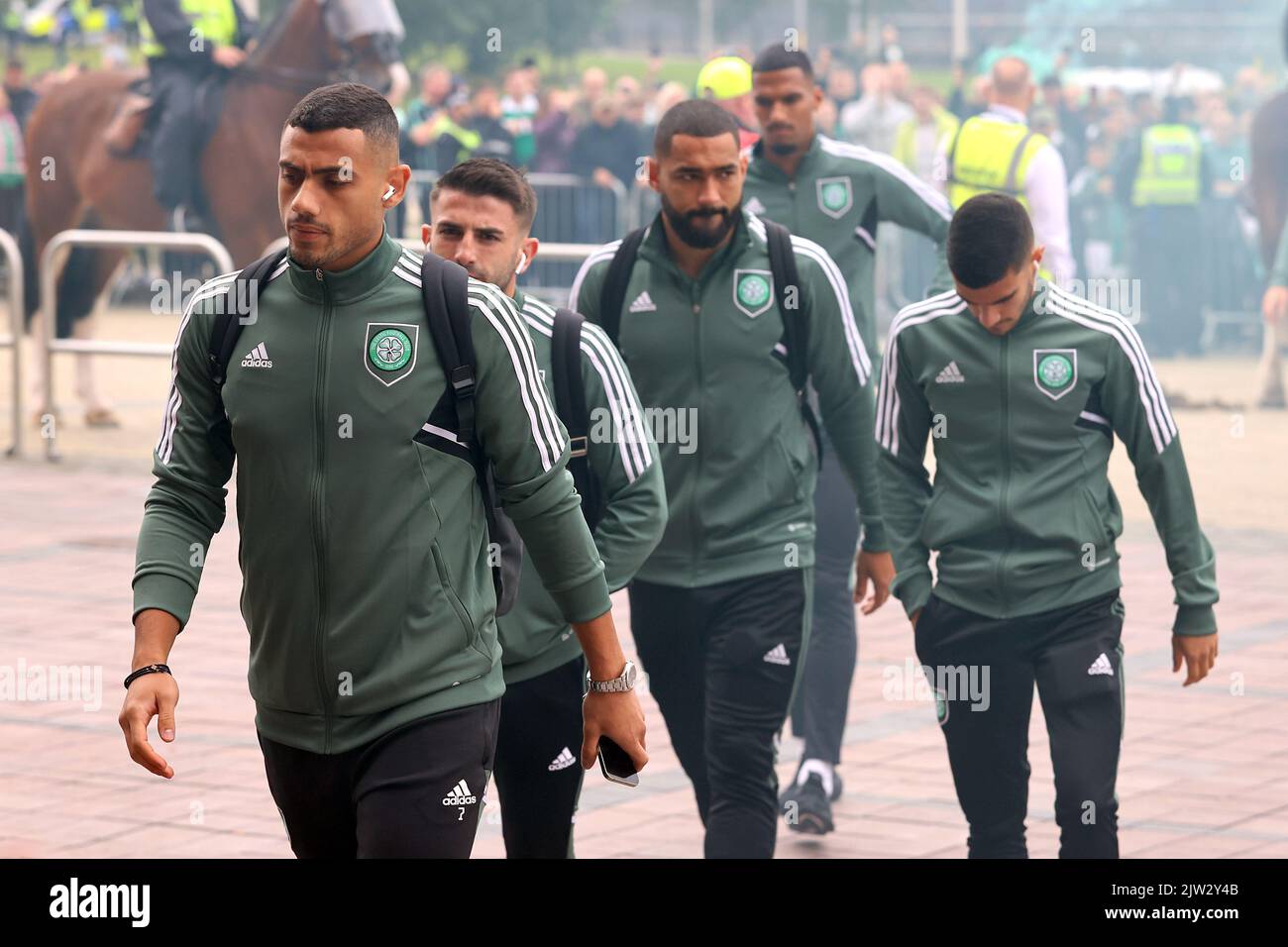 Celtic players arrive ahead of the cinch Premiership match at Celtic ...