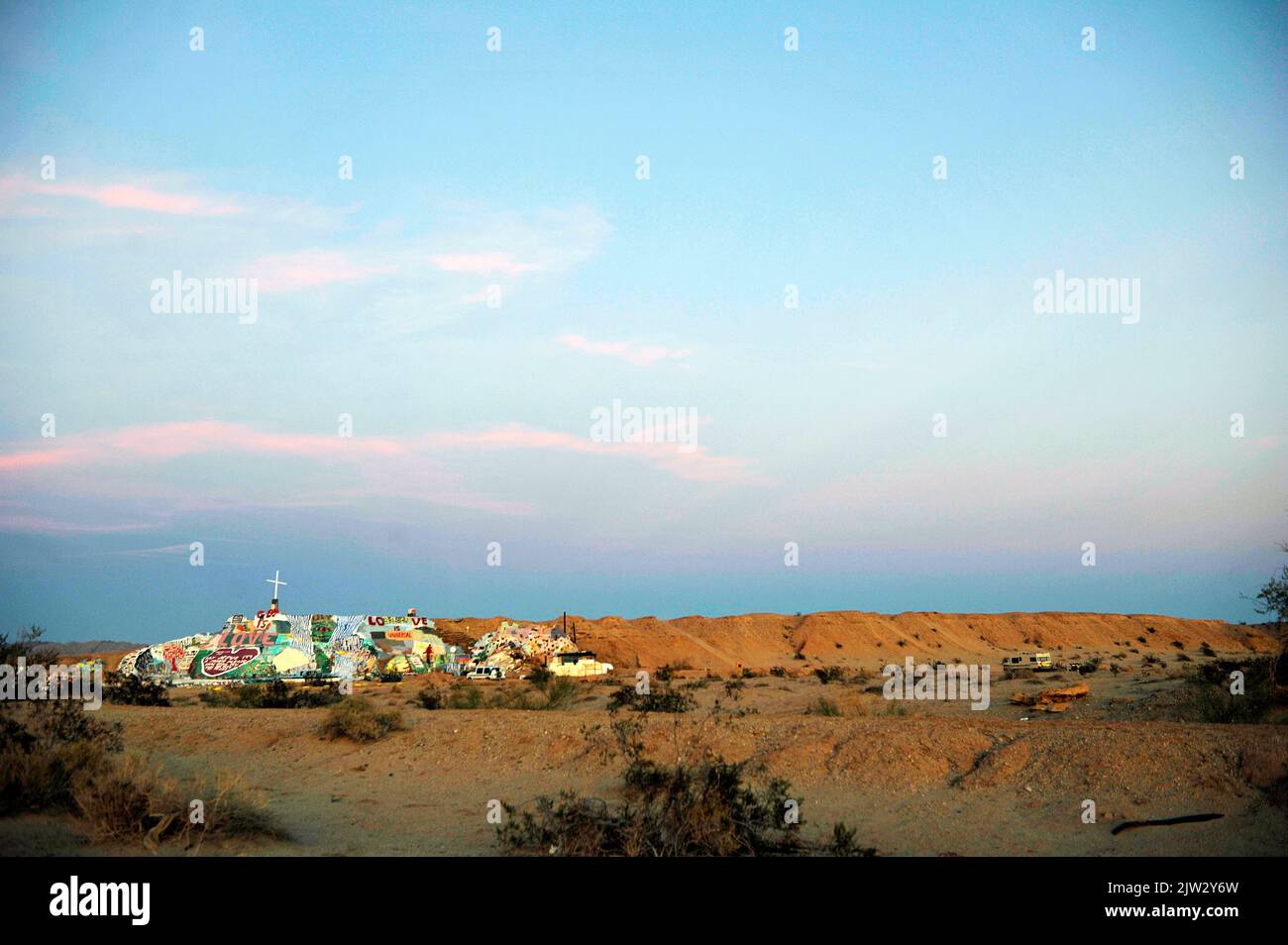 View of Salvation Mountain, in the California Desert area of Imperial ...