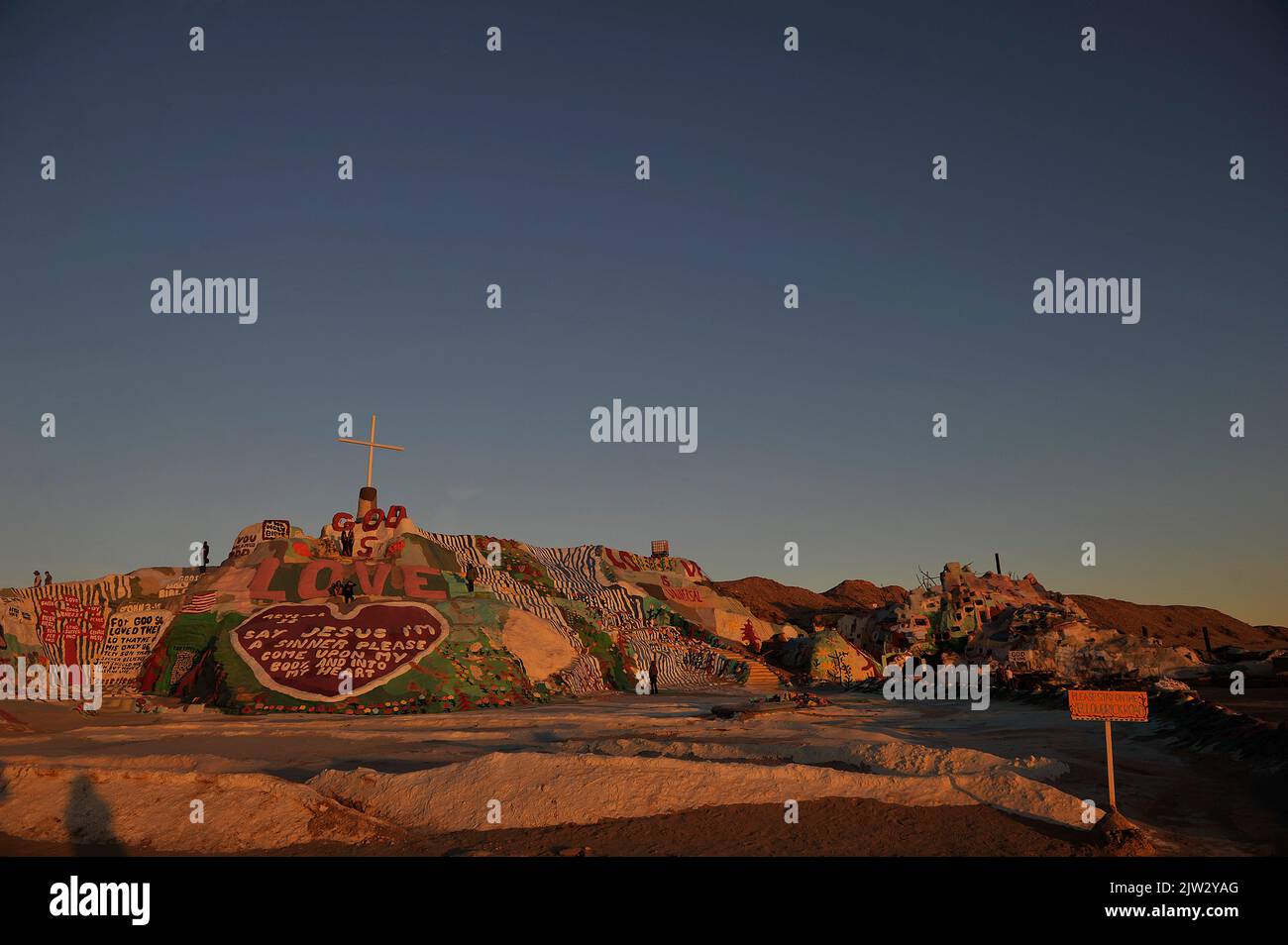 View of Salvation Mountain, in the California Desert area of Imperial ...
