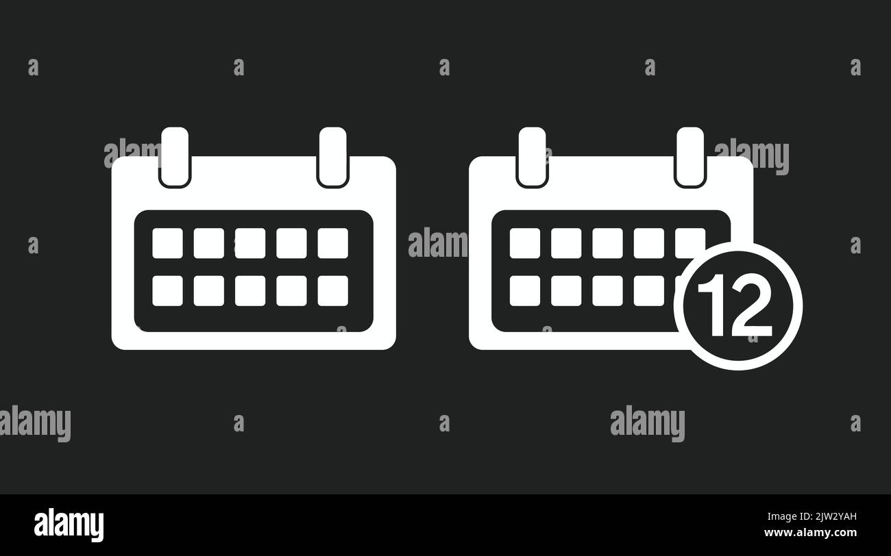 Calendar ion Set. Vector isolated editable black and white illustration ...