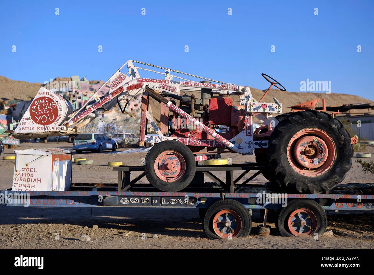 View of Salvation Mountain, in the California Desert area of Imperial ...