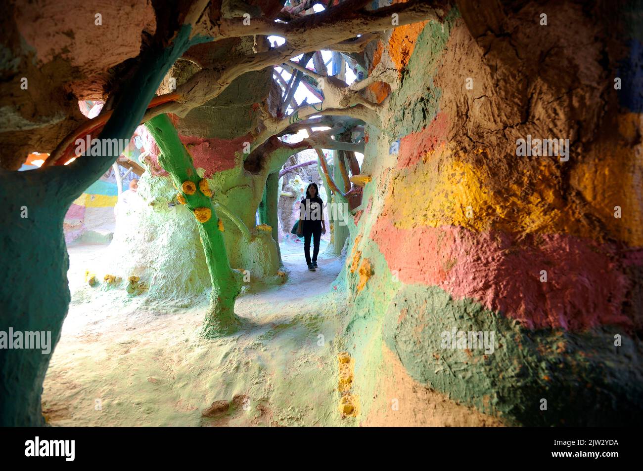 View of Salvation Mountain, in the California Desert area of Imperial ...