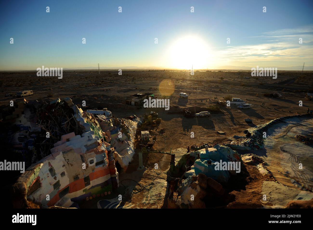 View of Salvation Mountain, in the California Desert area of Imperial ...