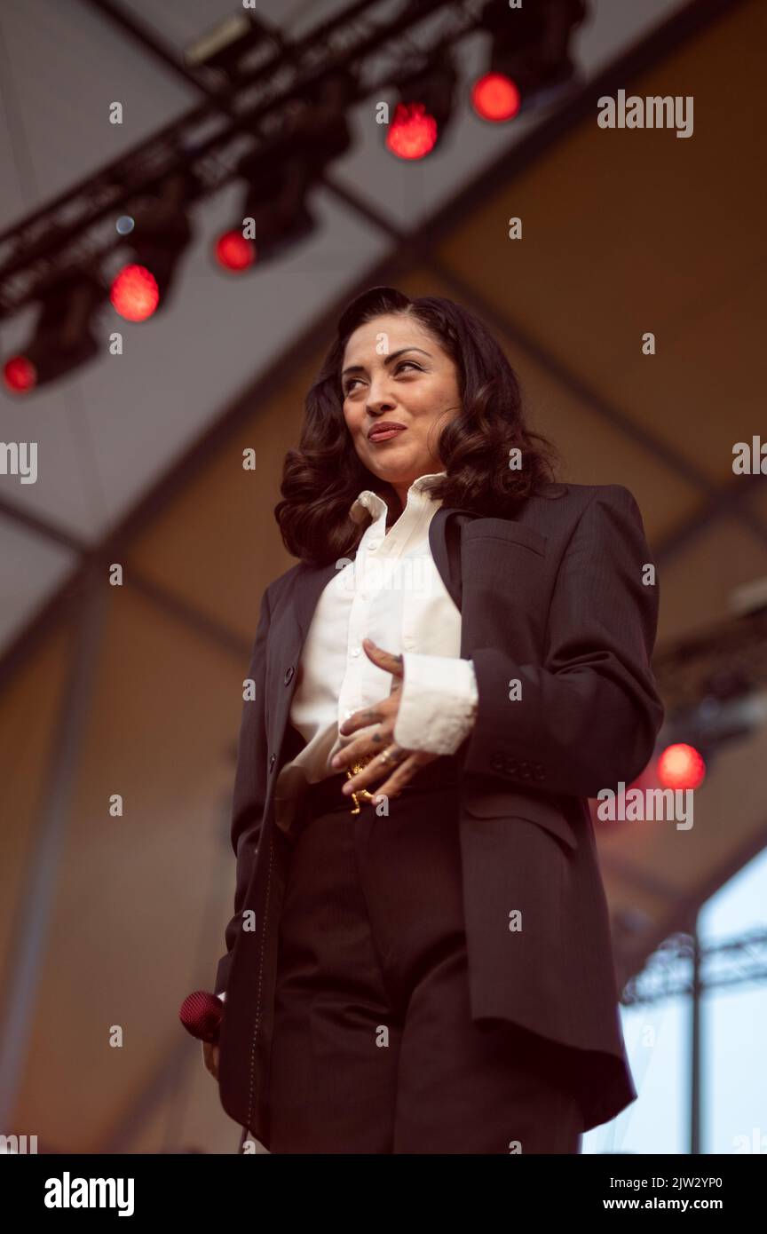 Chilean artist Mon Laferte performs live during Vive Latino 2022 ...