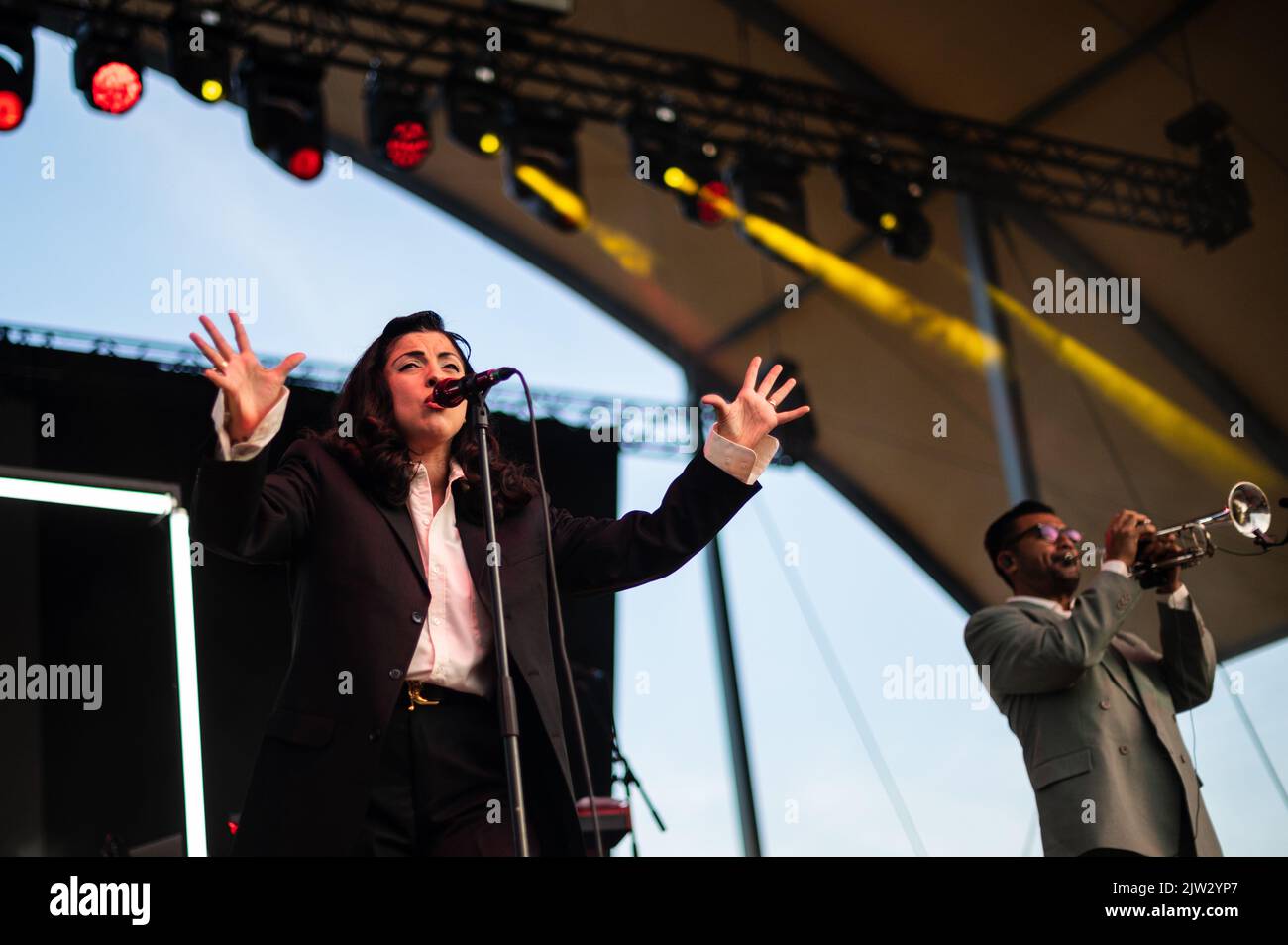 Chilean artist Mon Laferte performs live during Vive Latino 2022 ...