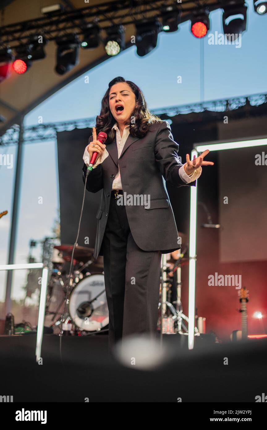 Chilean artist Mon Laferte performs live during Vive Latino 2022 ...