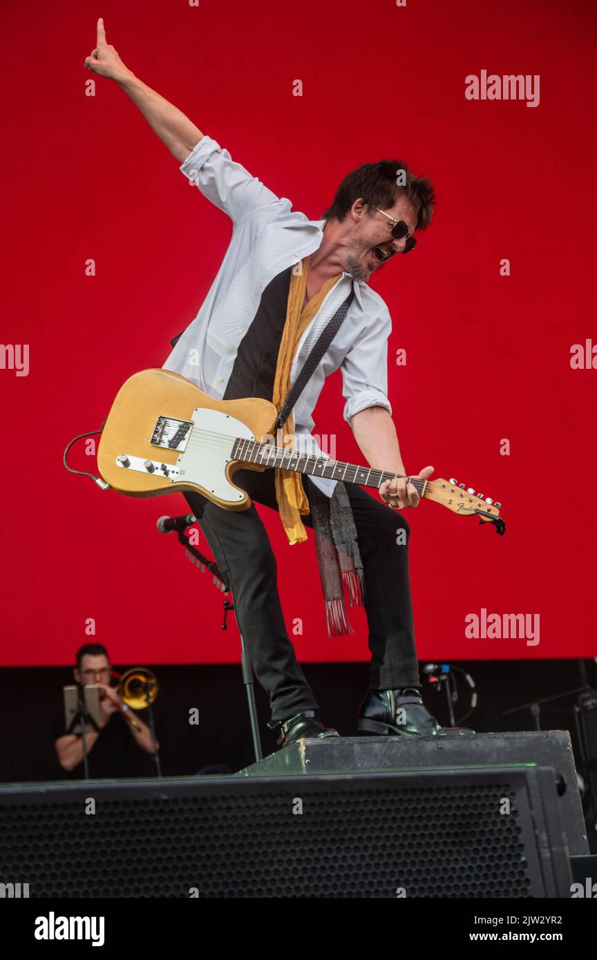 Spanish singer Coque Malla performs live during Vive Latino 2022 ...