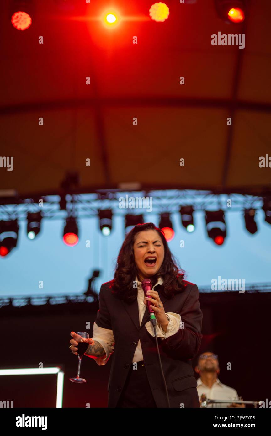 Chilean artist Mon Laferte performs live during Vive Latino 2022 ...