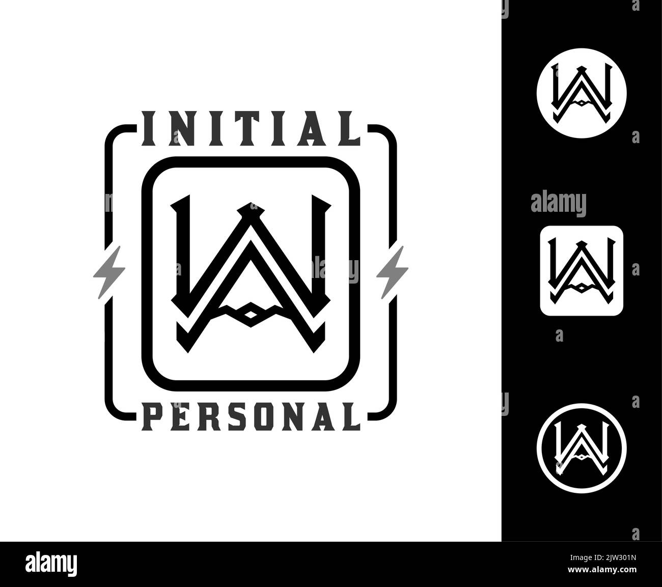 Creative letter wa logo Black and White Stock Photos & Images - Alamy