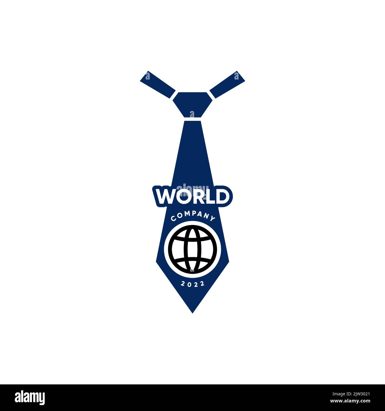 Tie With Globe Icon For World Company Logo Vector Design Stock Vector ...