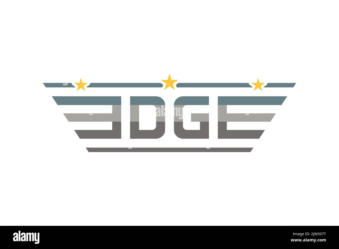 Typography EDGE Simple Vector Design, Letter D And G Logo With Wings ...