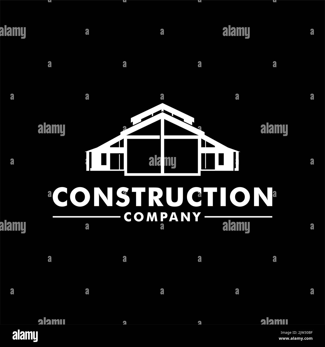 Building exterior construction logo Black and White Stock Photos ...