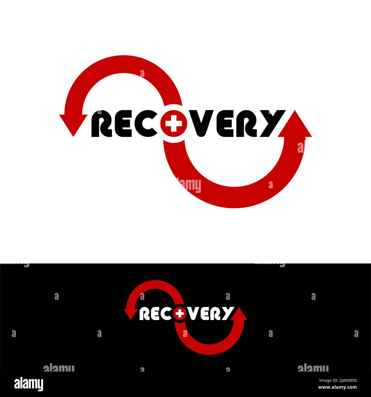Recovery Typography With Health Symbol Vector Design Stock Vector Image ...