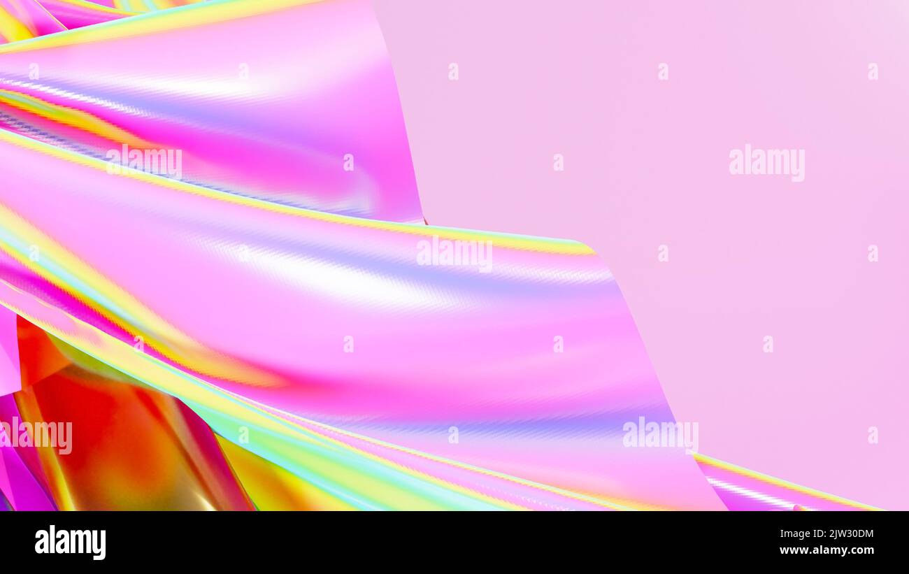 3d rendering, Abstract gradient holographic iridescent background ...