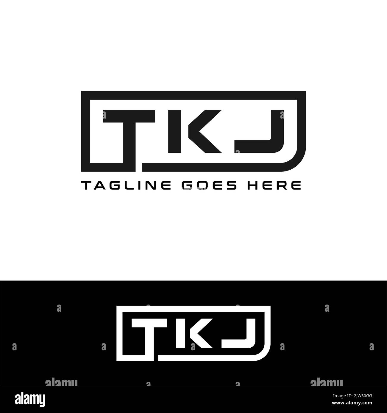 Rectangle Initial TKJ Logo design Stock Vector Image & Art - Alamy