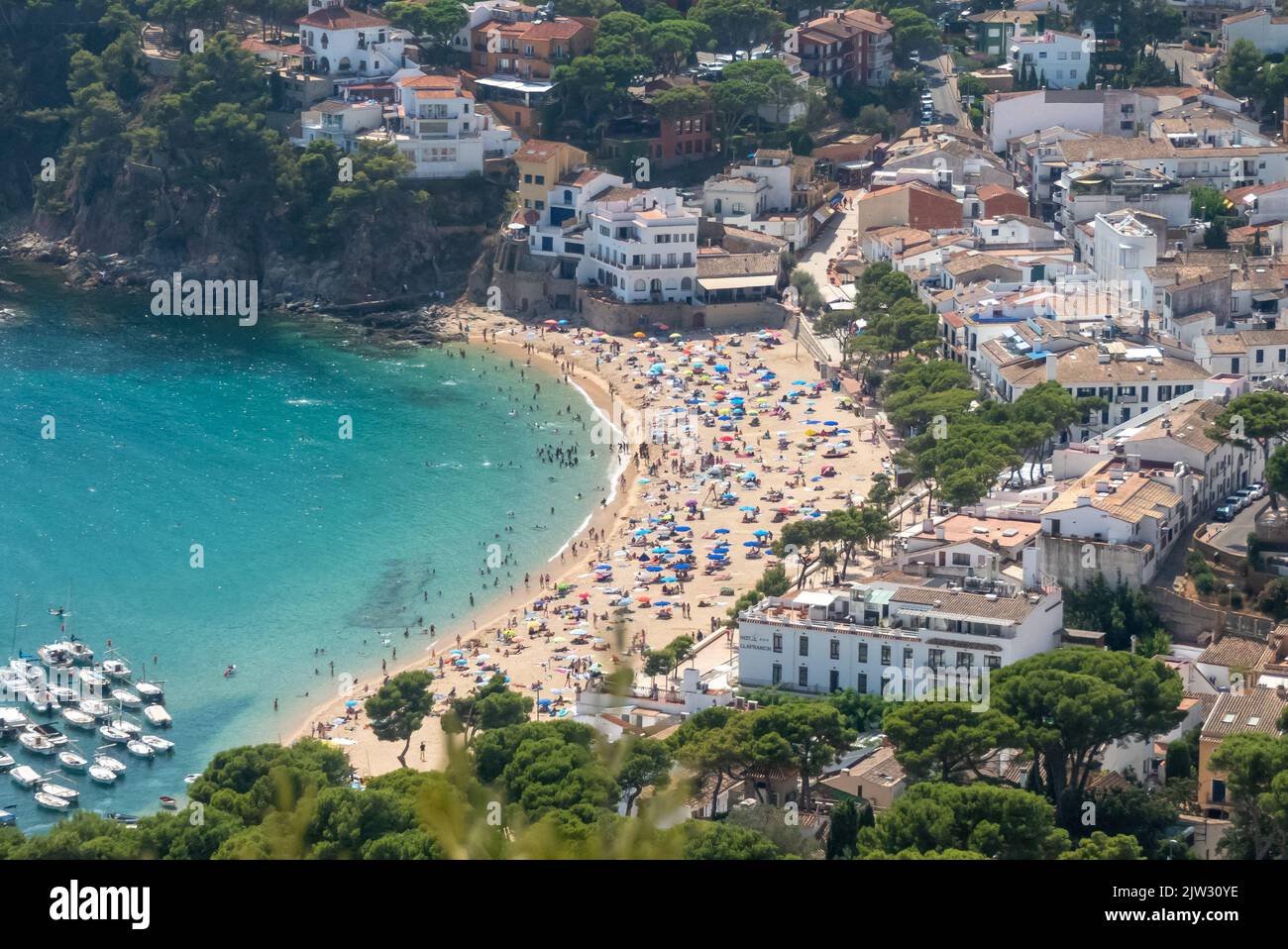 Catalonia in Spain: the pretty resort of Llafranc on the Costa Brava ...
