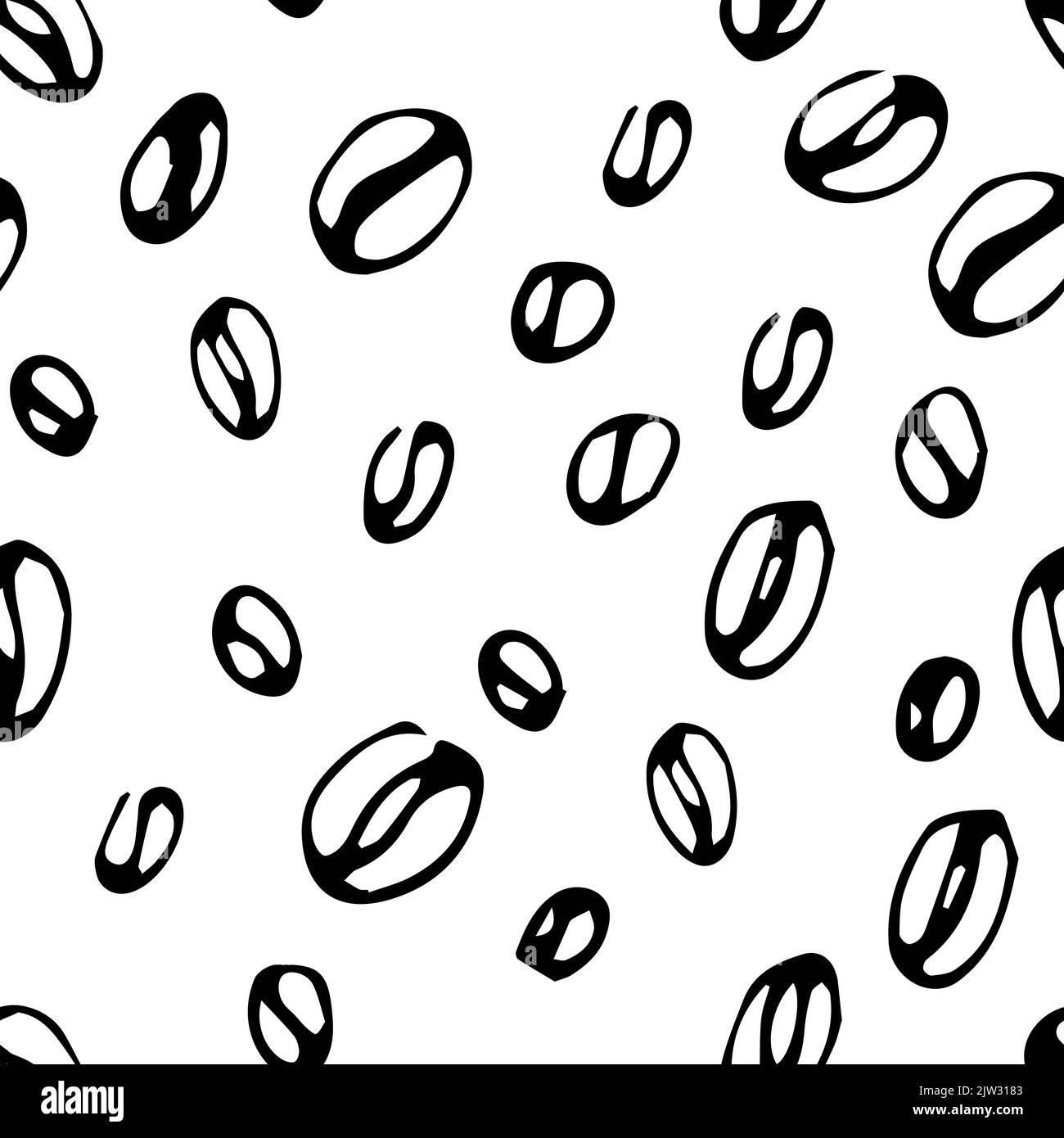 Coffee beans. Hand drawing. Seamless pattern Stock Vector Image & Art ...