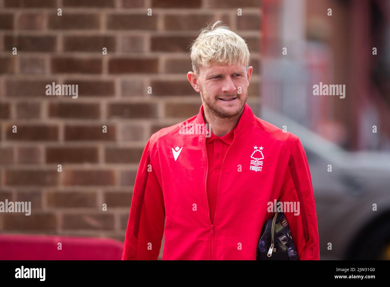 Joe Worrall #4 of Nottingham Forest arrives before the Premier League ...