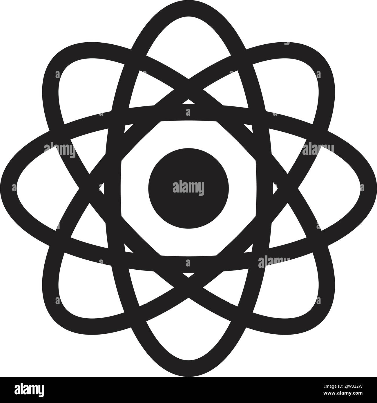 A black atom icon on the white background Stock Vector Image & Art - Alamy