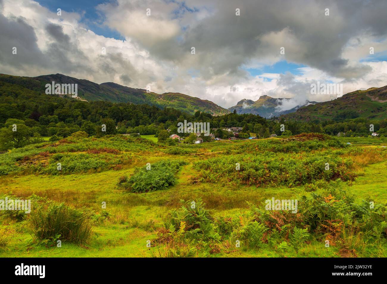 Mountain View in Langdale Valley in the Lake District National Park in ...