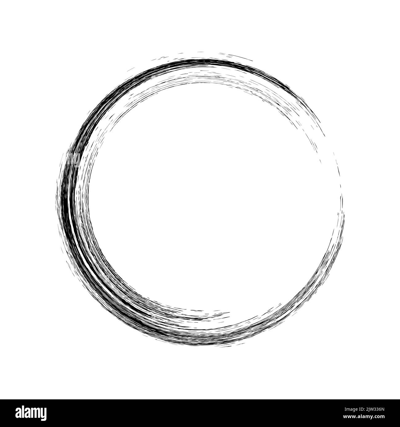 Round grudge frame isolated on white. Brush stroke circle. Easy to edit ...