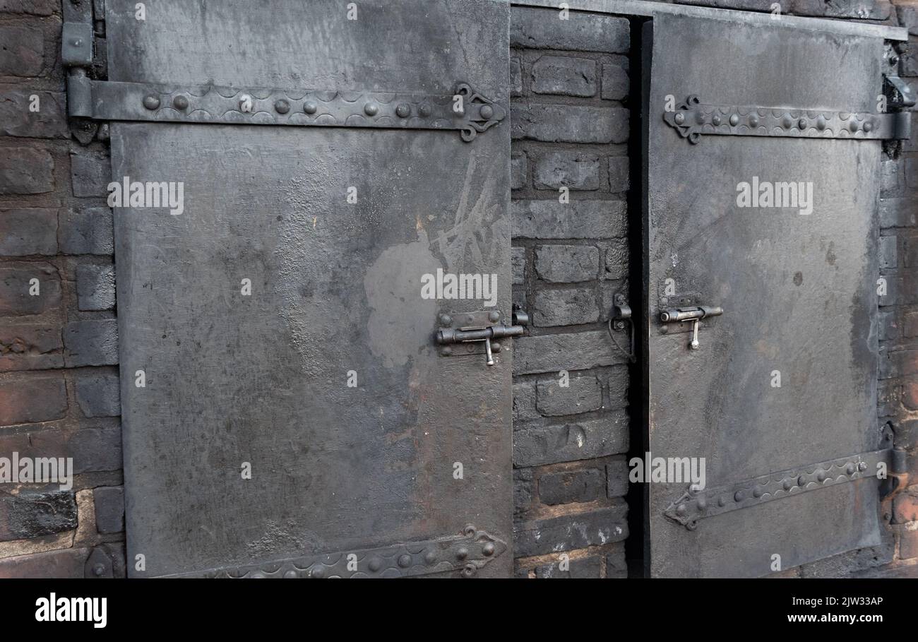 Mielno, Poland - February 14, 2022: Fish smoking. Smokehouse in a ...