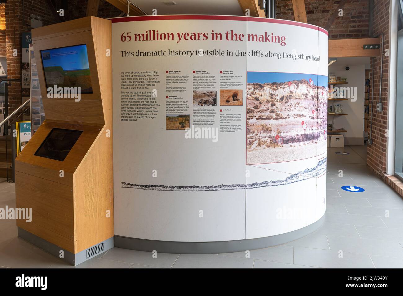 Hengistbury Head Visitor Centre, Dorset, England, UK. The interior of ...