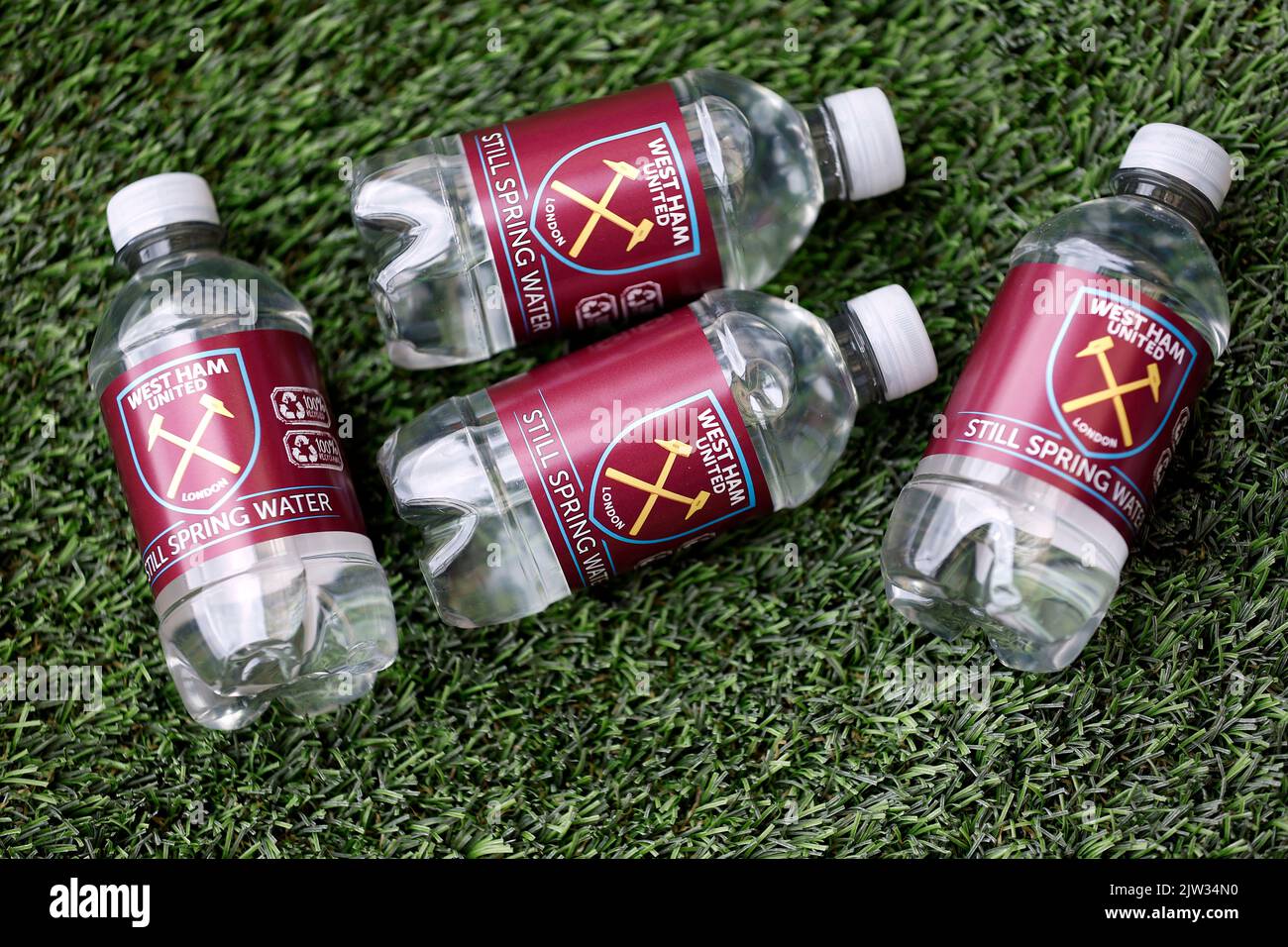 West Ham United branded still spring water bottles during the Premier ...