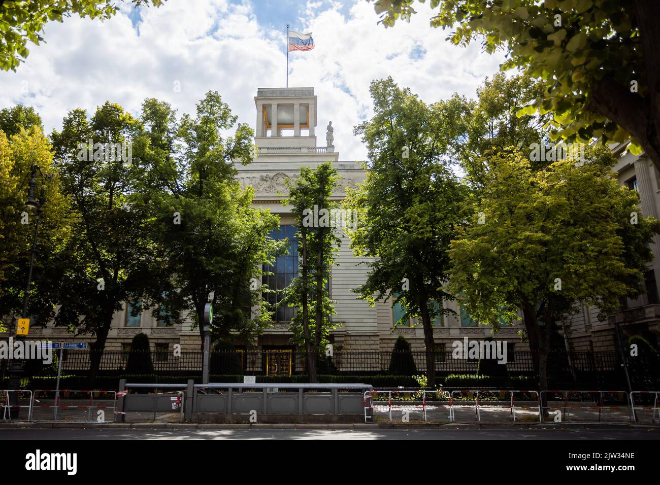 Berlin, Germany. 03rd Sep, 2022. The flag on the Embassy of Russia does ...