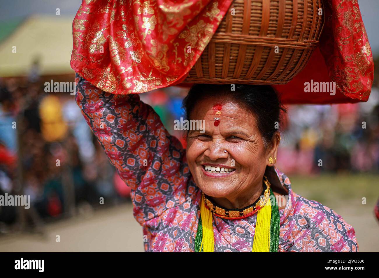 Kathmandu, Bagmati, Nepal. 3rd Sep, 2022. A woman dances along with ...