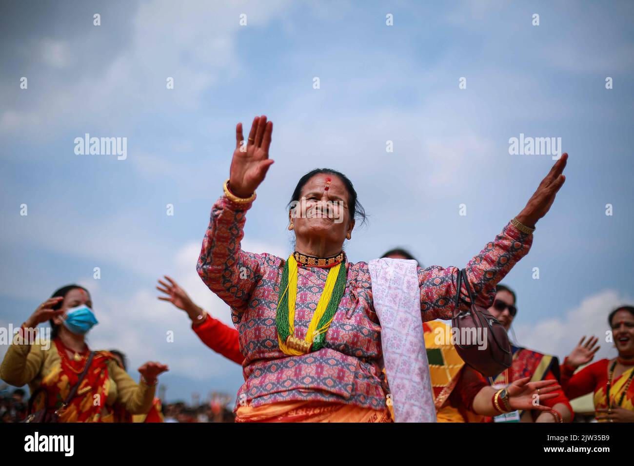 Kathmandu, Bagmati, Nepal. 3rd Sep, 2022. Women dances and enjoys on ...