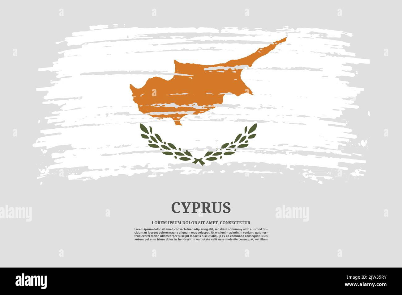 Cyprus flag with brush stroke effect and information text poster ...