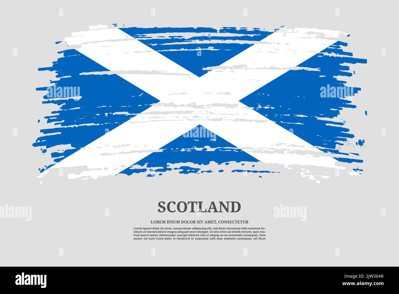 Scotland flag with brush stroke effect and information text poster ...