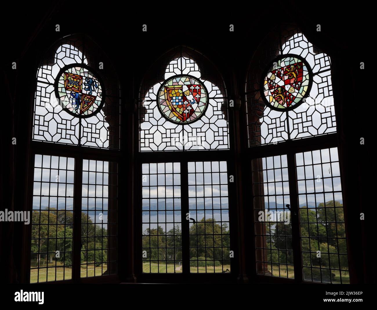 Stained glass windows, Mount Stuart, Isle of Bute, Scotland Stock Photo ...