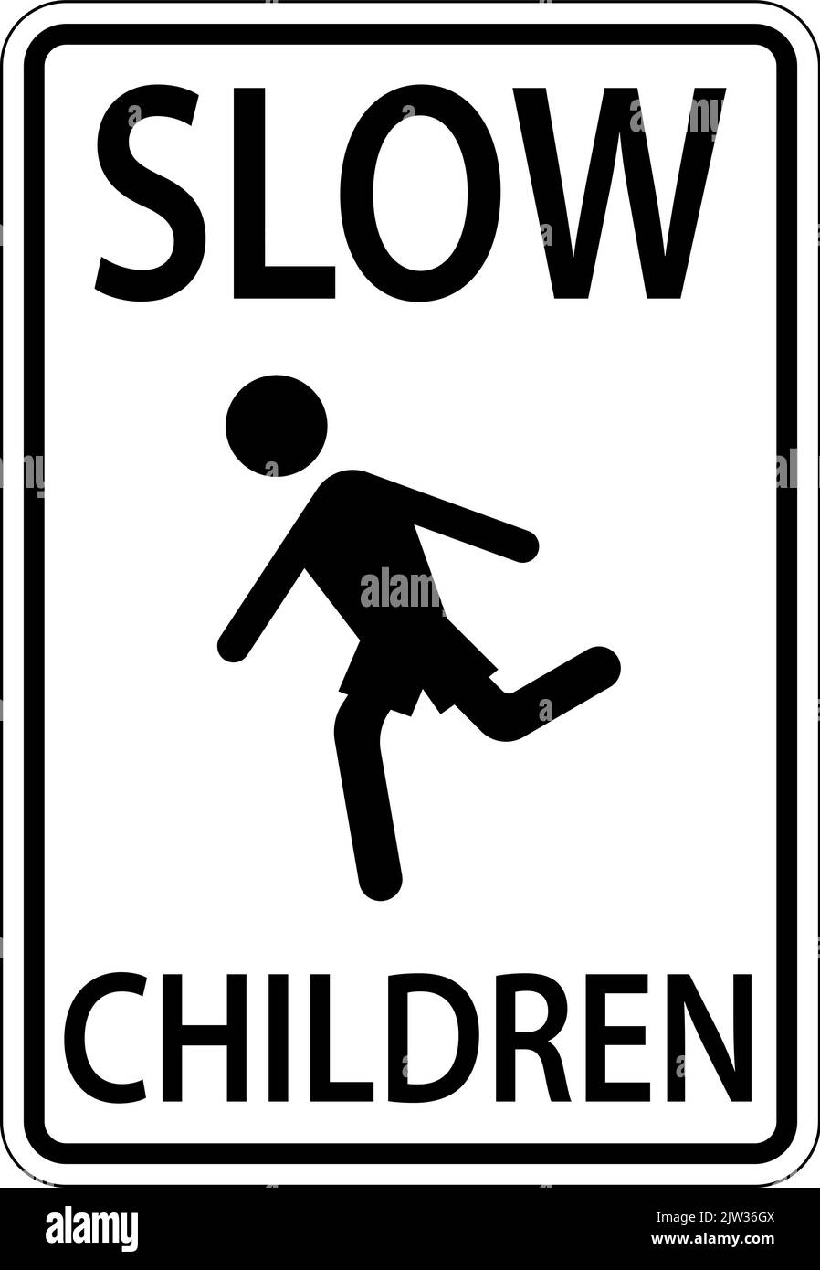 Slow Children Sign On White Background Stock Vector Image & Art - Alamy
