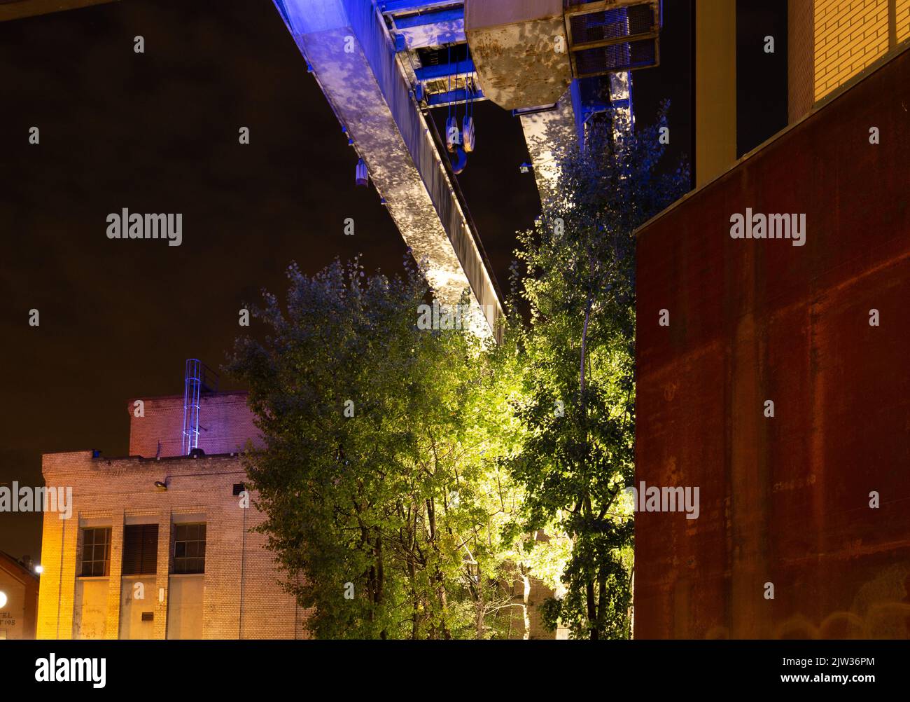 Evening mood in the industrial quarter in Winterthur, Switzerland ...
