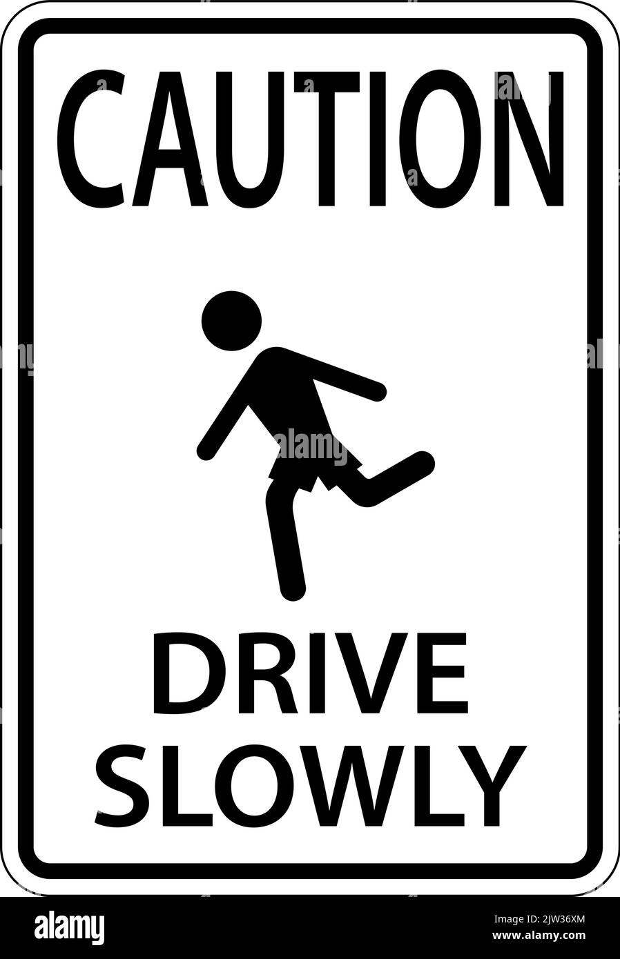 Caution Drive Slowly sign On White Background Stock Vector Image & Art ...