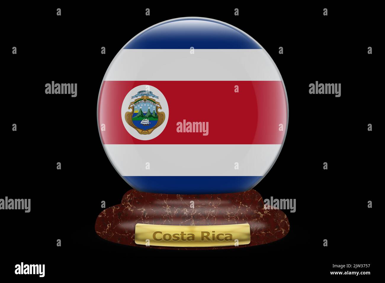 3D Flag of Costa Rica on a globe background Stock Photo - Alamy
