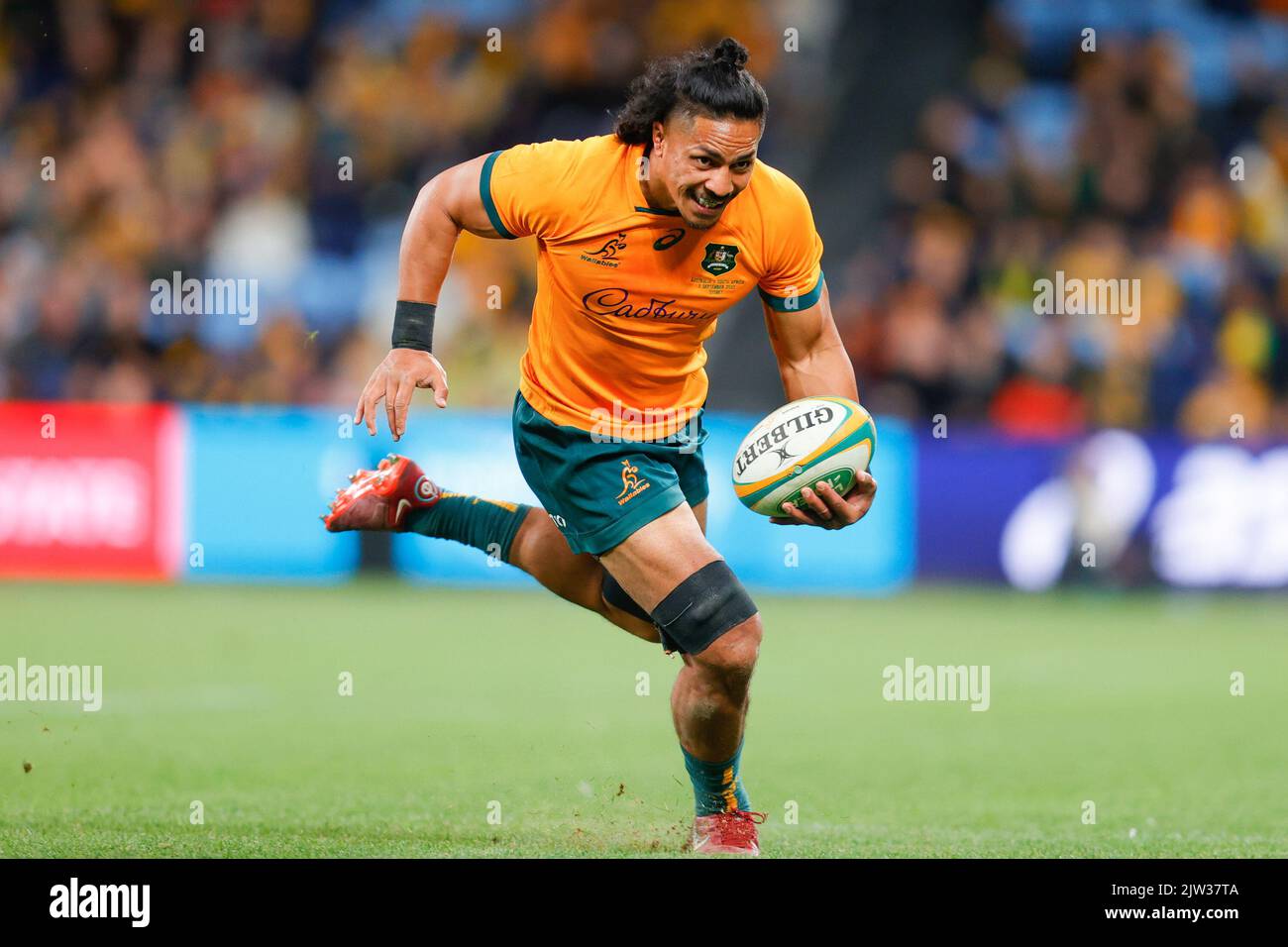 Sydney, Australia. 03rd Sep, 2022. Pete Samu of Wallabies makes a break ...